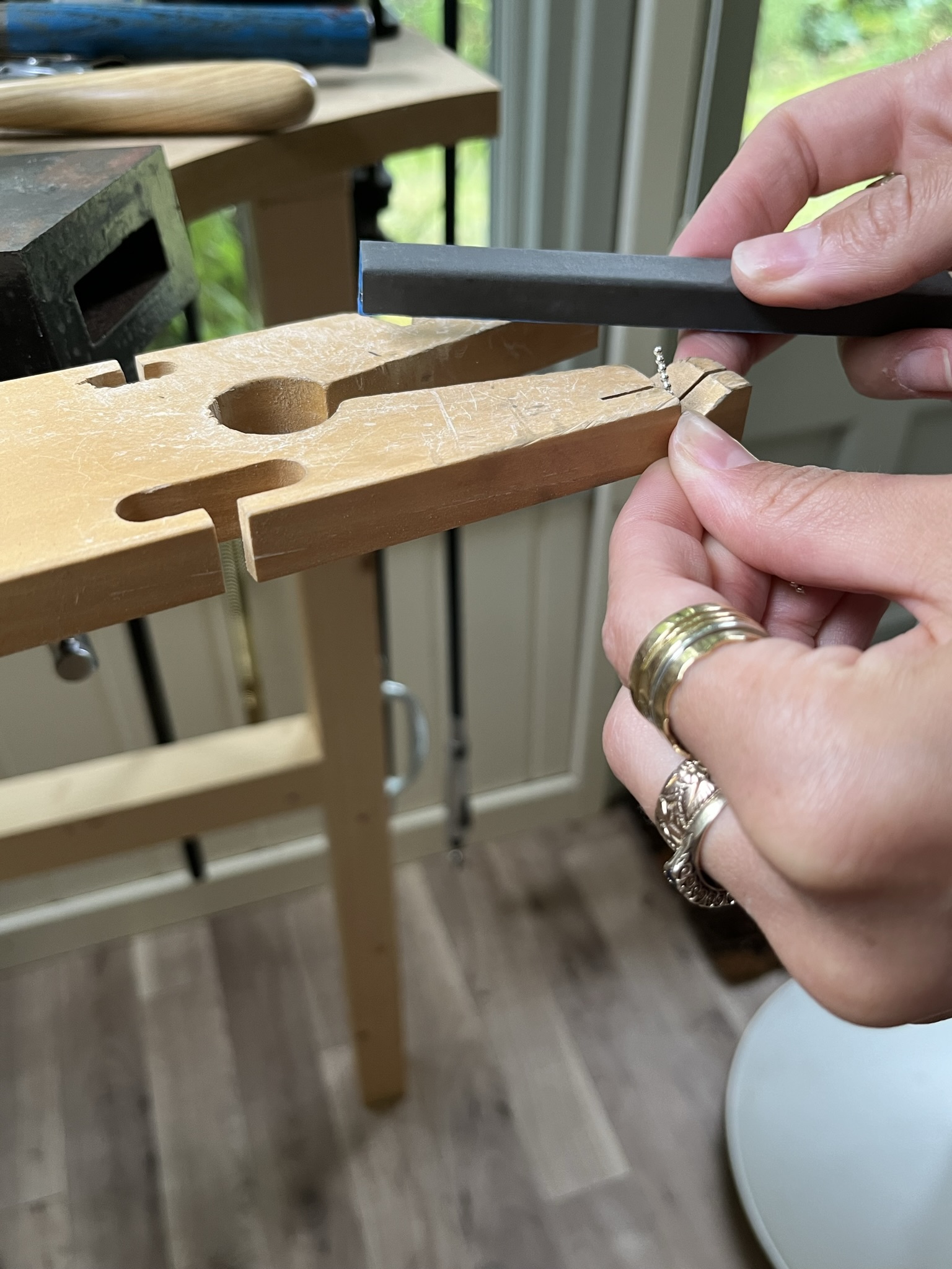 Silver Wire Stacking Rings - The Bench