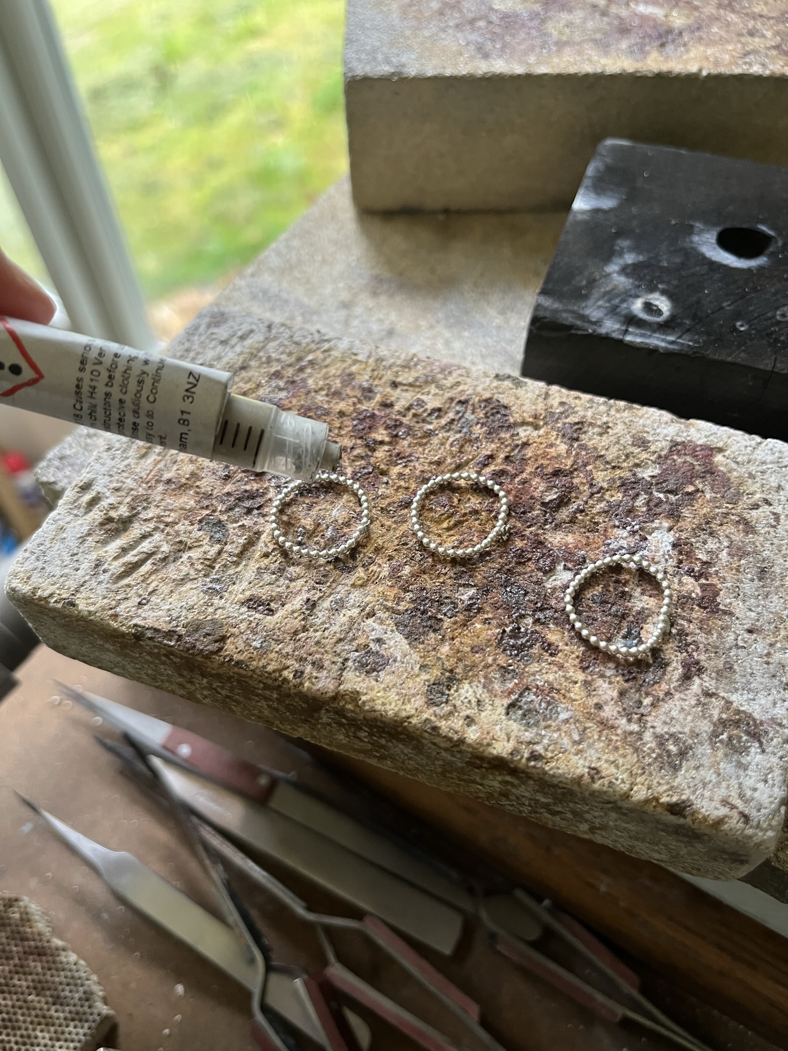 Silver Wire Stacking Rings - The Bench