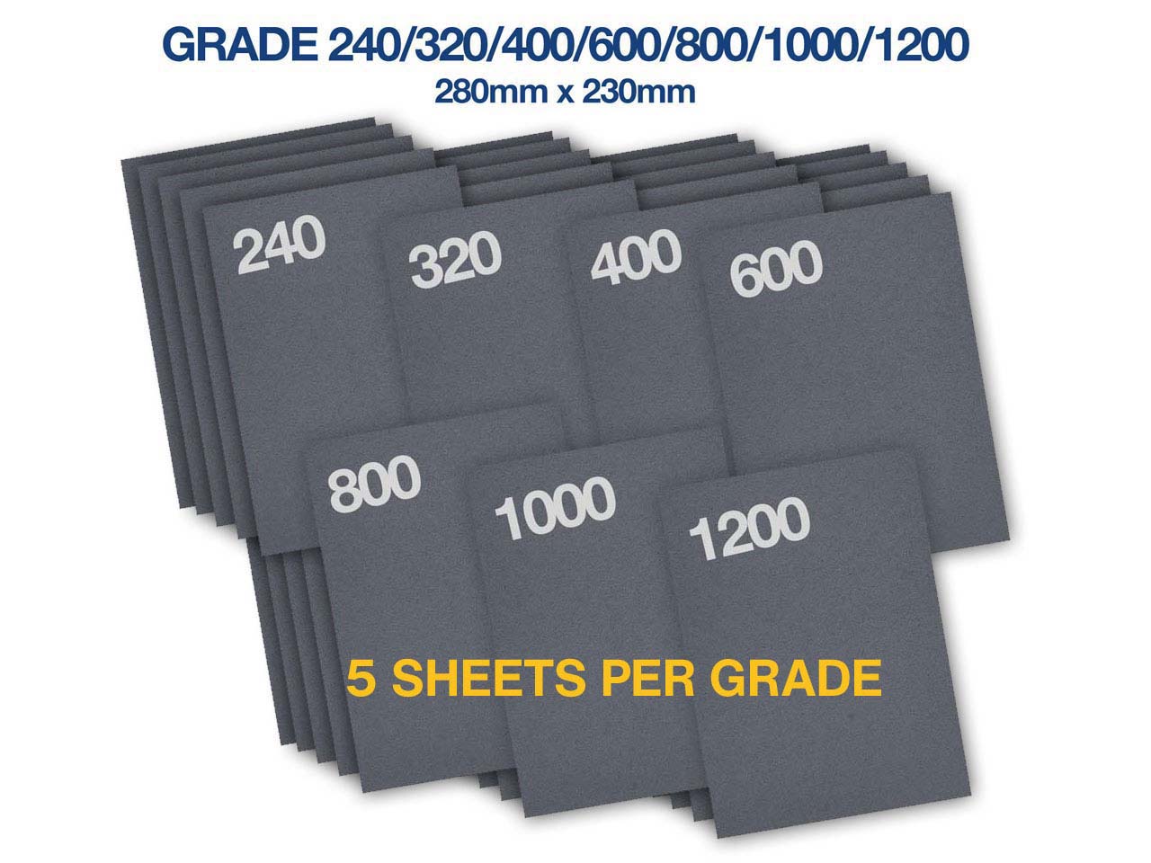 Wet And Dry Paper 35 Piece Multi Grit Pack, Grades 240-1200 ...