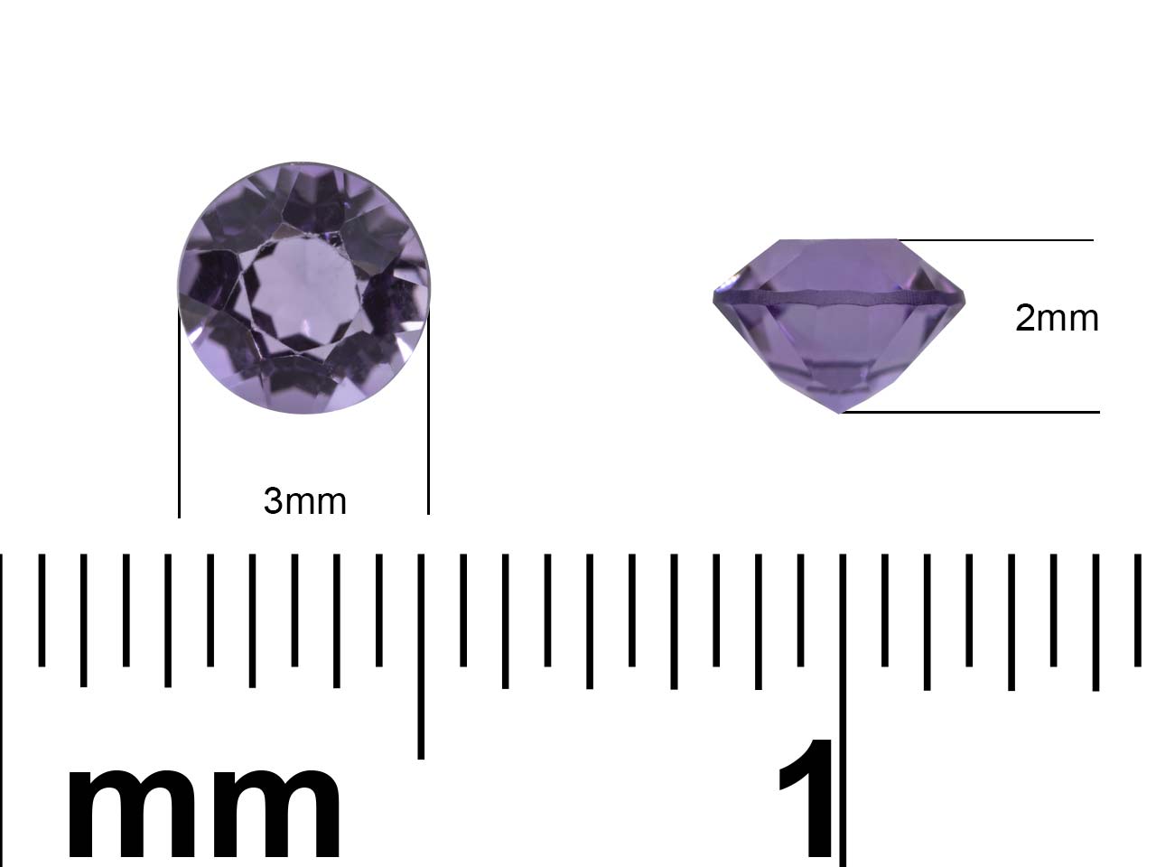 Amethyst, Round Faceted, 3mm | Cooksongold - cooksongold.com