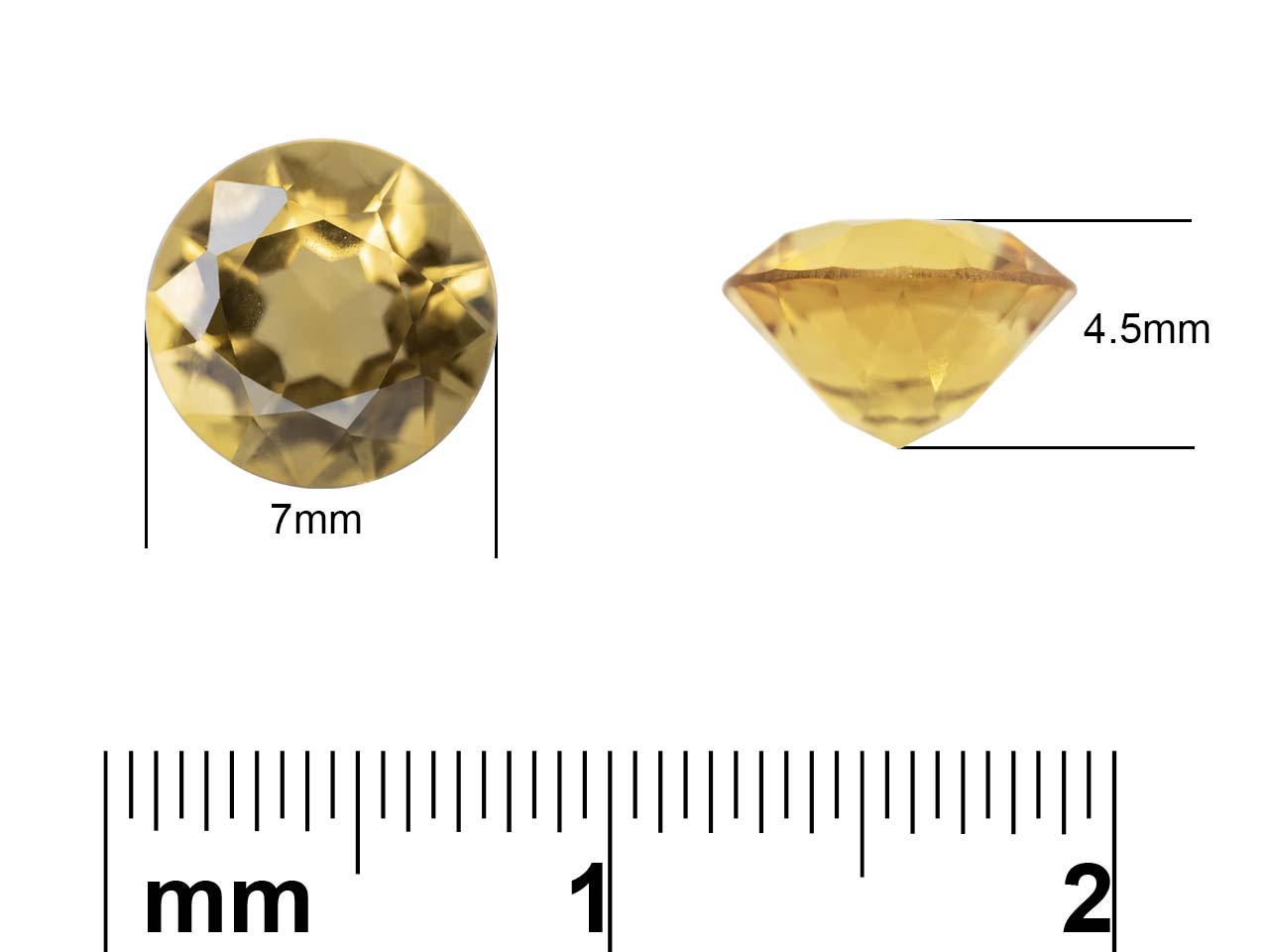 Citrine, Round, 7mm - cooksongold.com