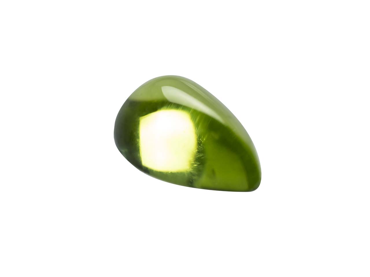 Peridot, Pear Cabochon, 6x4mm - cooksongold.com