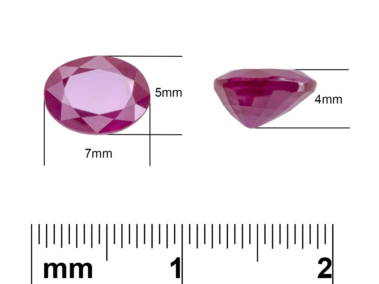 Ruby, Oval, 7x5mm - cooksongold.com