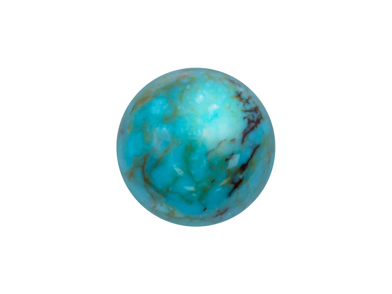 Chinese Turquoise Matrix, Round Cabochon 10mm - cooksongold.com