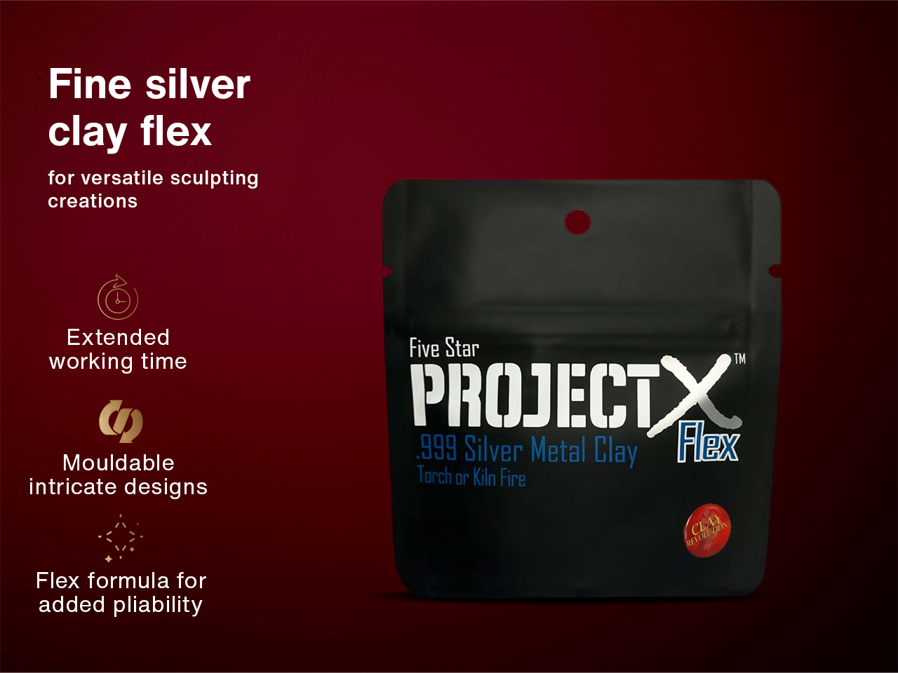 Project X .999 Fine Silver Flex Clay 15g - cooksongold.com