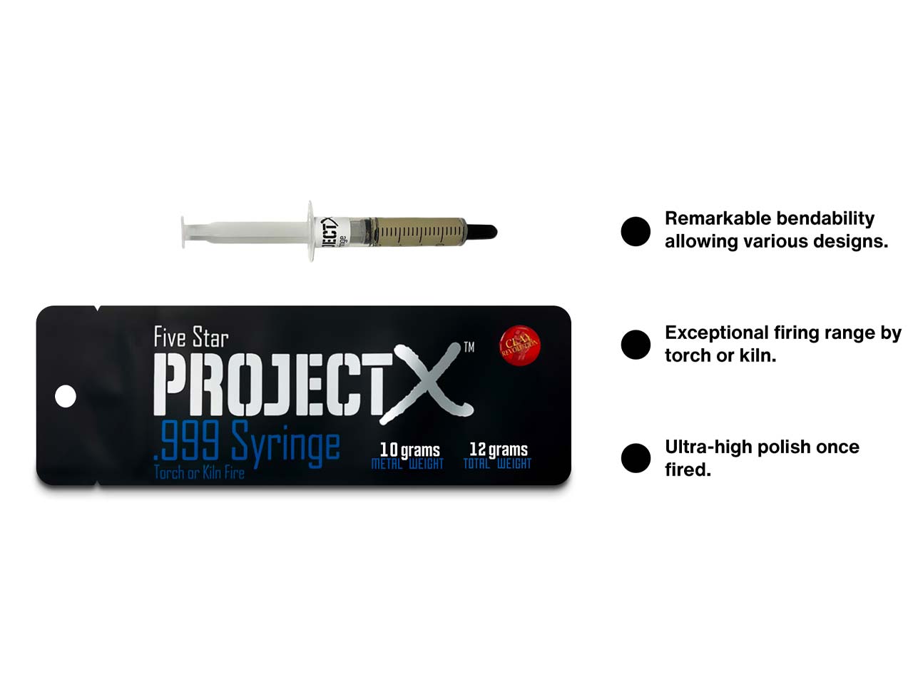 Project X .999 Fine Silver Clay Syringe 12g - cooksongold.com