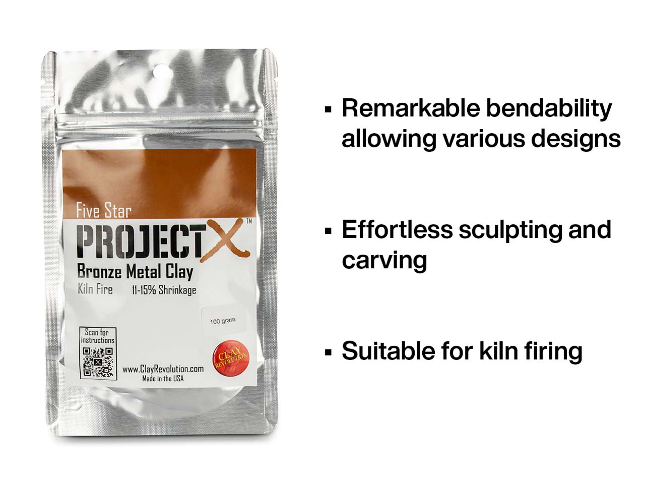 Project X Bronze Clay 100g | Cooksongold | Jewellery Making Supplies
