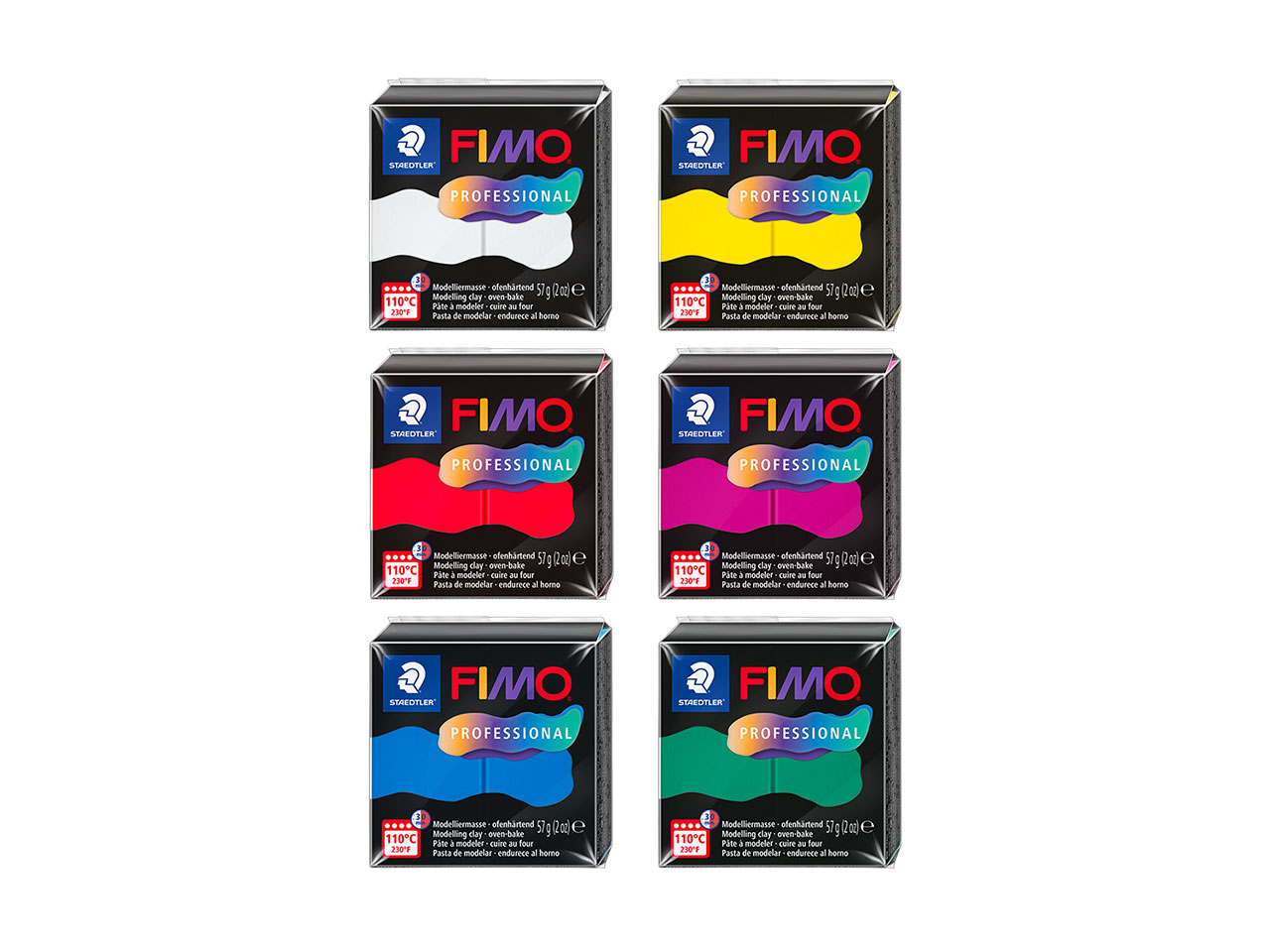 Fimo Professional True Colours Pack of 6 - cooksongold.com