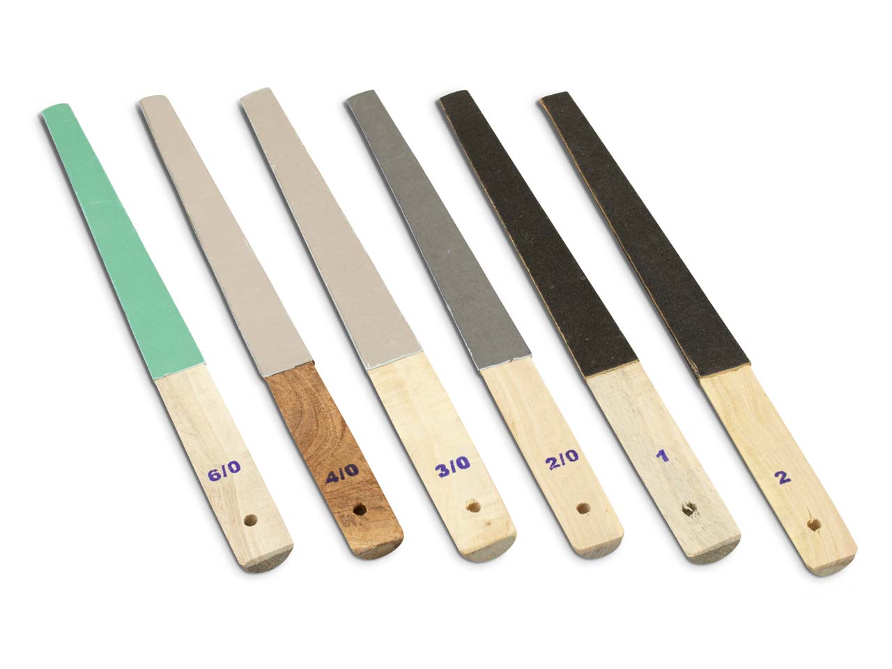 Half Round Emery Stick Set, 152mm X 234mm, 6/0, 4/0, 3/0, 2/0, 1 And 2 ...