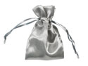 Satin Pouches Silver 7.6cm X 10cm Pack of 6 - cooksongold.com