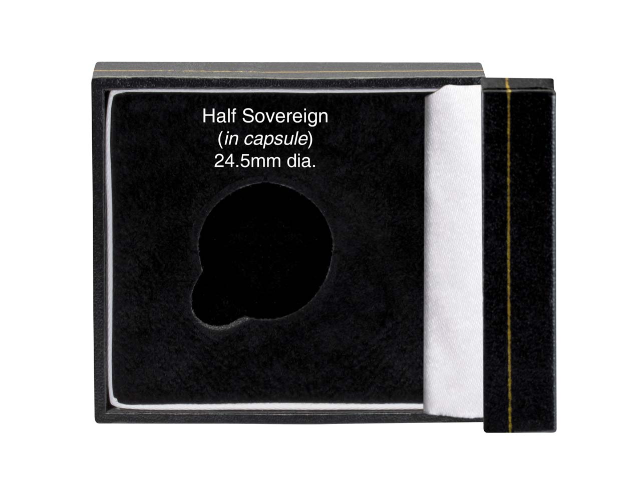 Black Leatherette Half Sovereign In Capsule Coin Box | Cooksongold ...