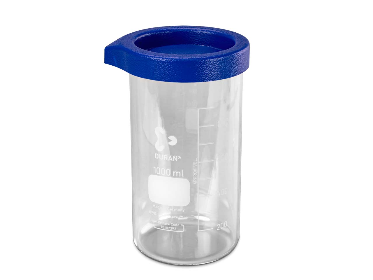 Elma Glass Beaker With Lid And Rubber Ring, 1000ml - cooksongold.com