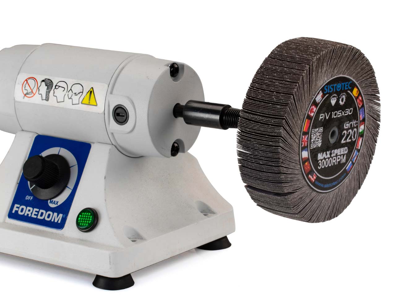 Emery Flap Wheel, 220 Grit, 105mm/4" - cooksongold.com