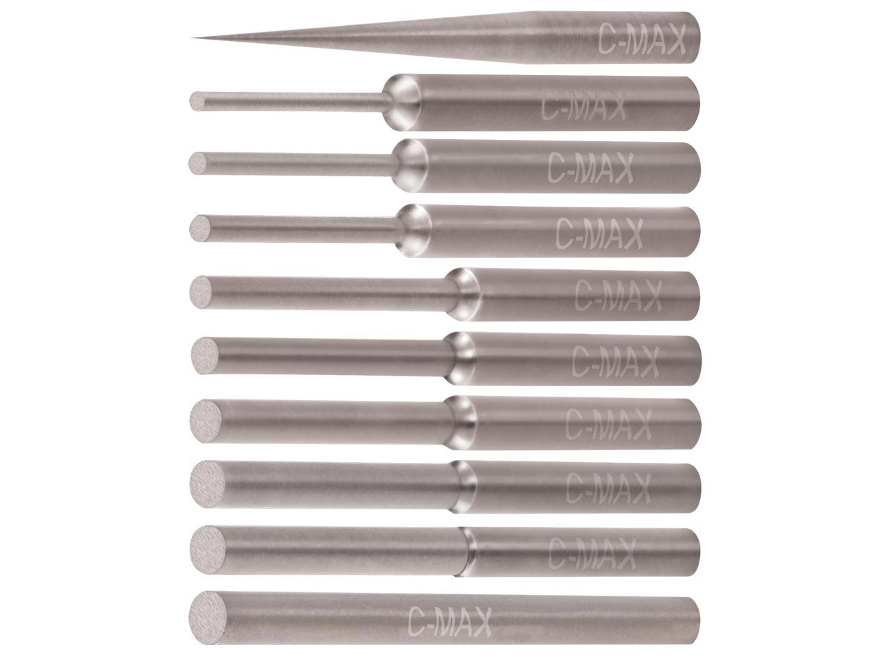 GRS® C-Max Carbide Stepped Round Graver 10 Piece Set - cooksongold.com