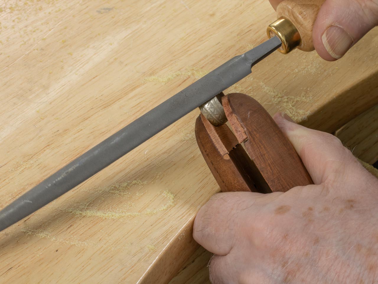 Wooden File Handle, 110mm/4.3" - cooksongold.com