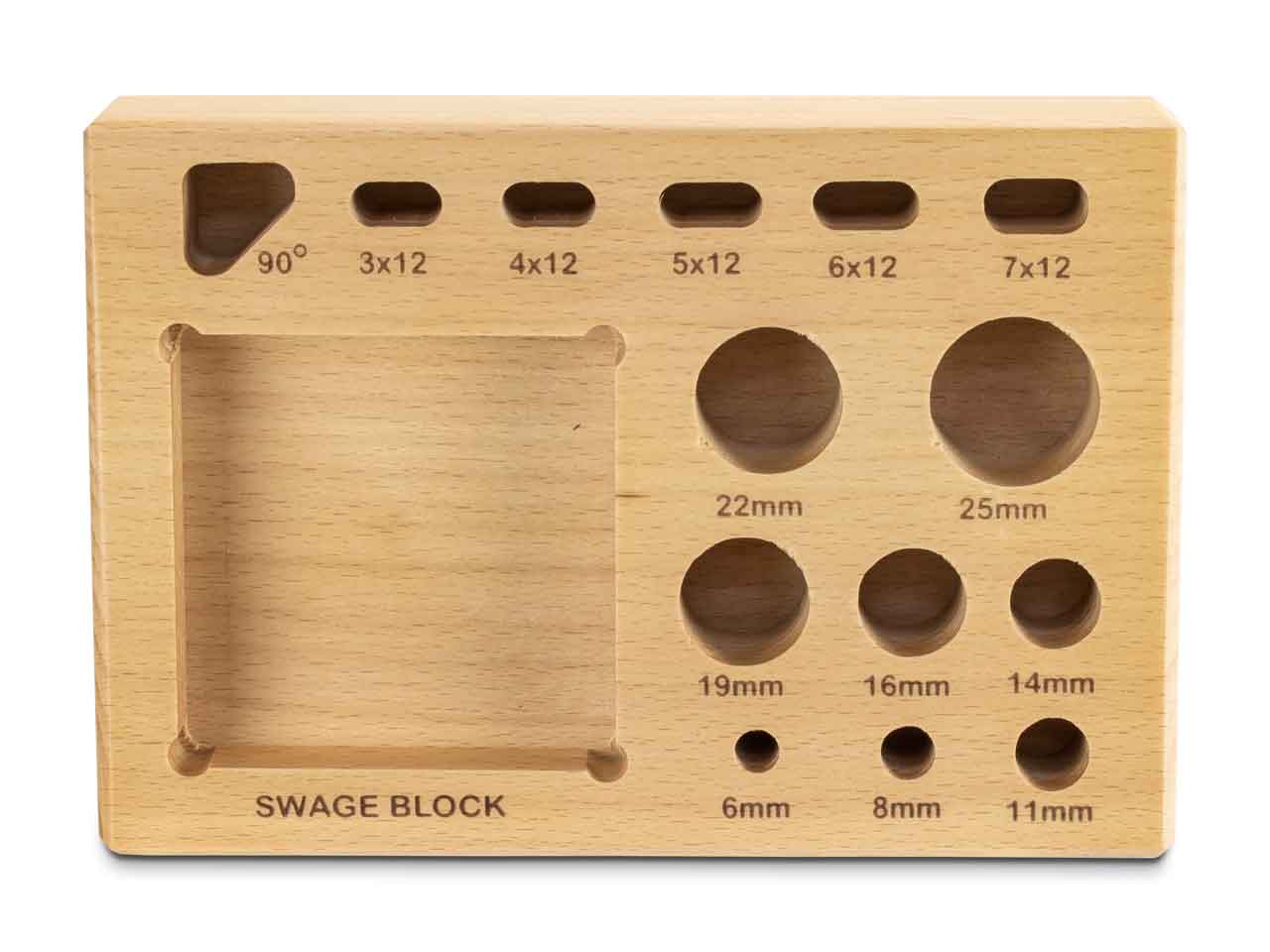 Wooden Swage Block And 14 Shaping Punches - cooksongold.com
