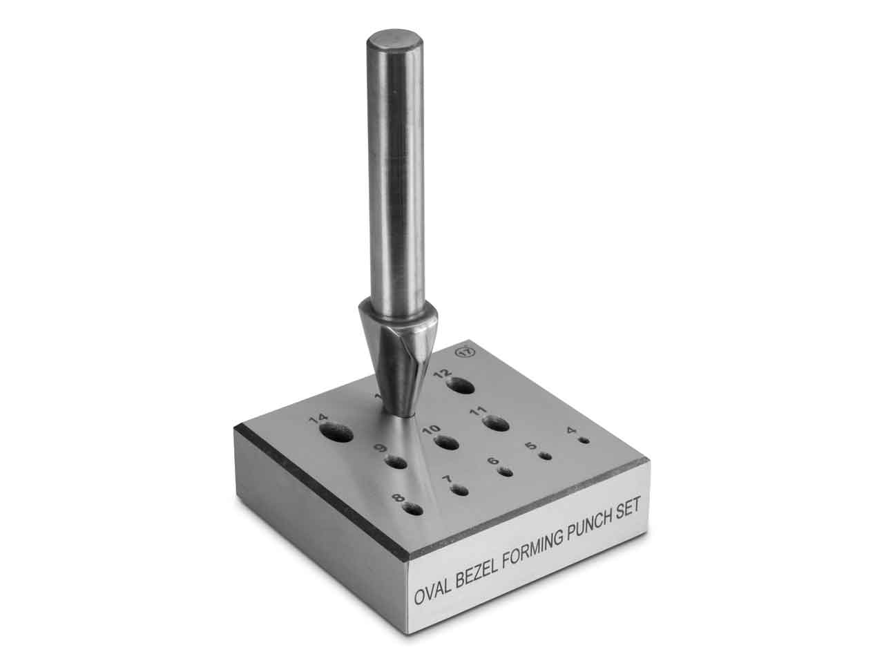 Oval Bezel/collet Forming Block With 11 Holes And 17 Degree Angle Punch ...