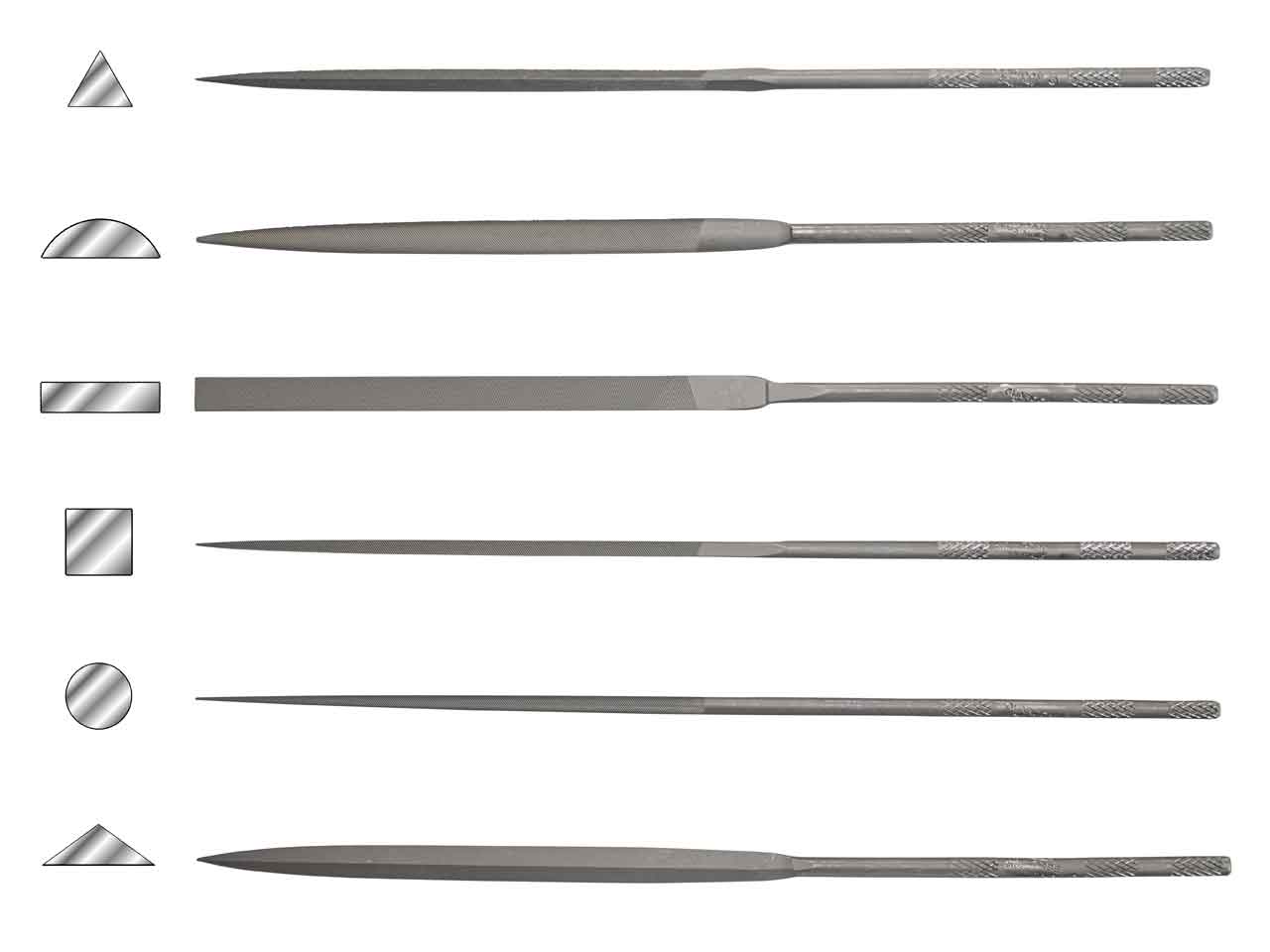 Vallorbe Swiss Needle Files Cut 2 | Set Of 6 - cooksongold.com