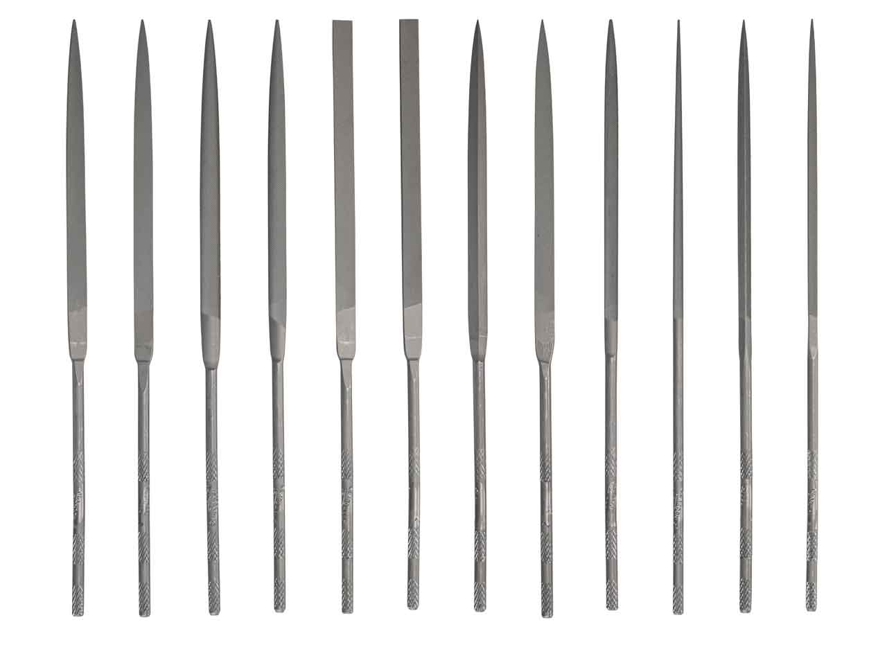 Vallorbe Needle File, Set Of 12, 160mm/6", Cut 2 - Medium Grade ...