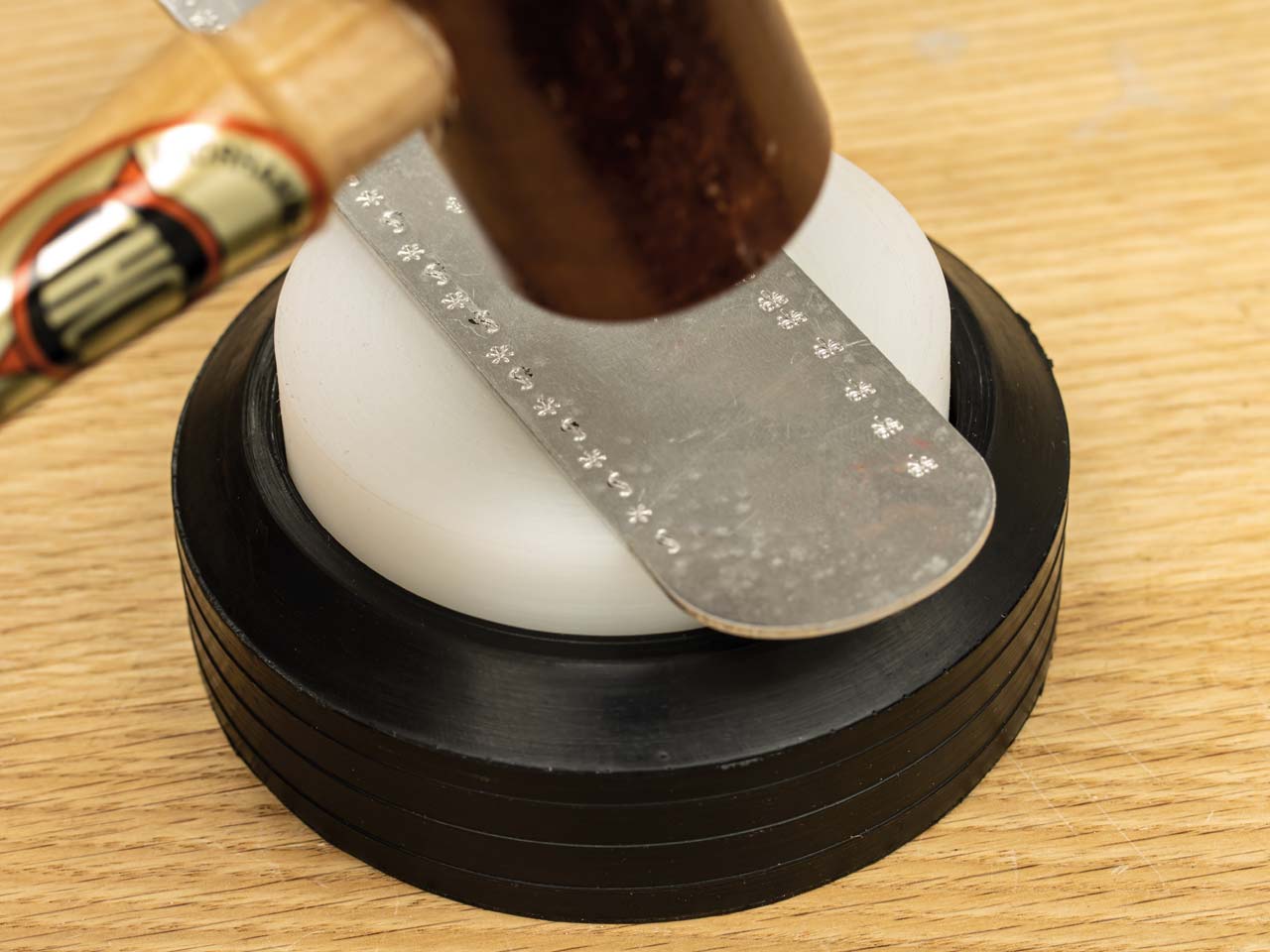 Round Steel And Nylon Bench Anvil Block - cooksongold.com