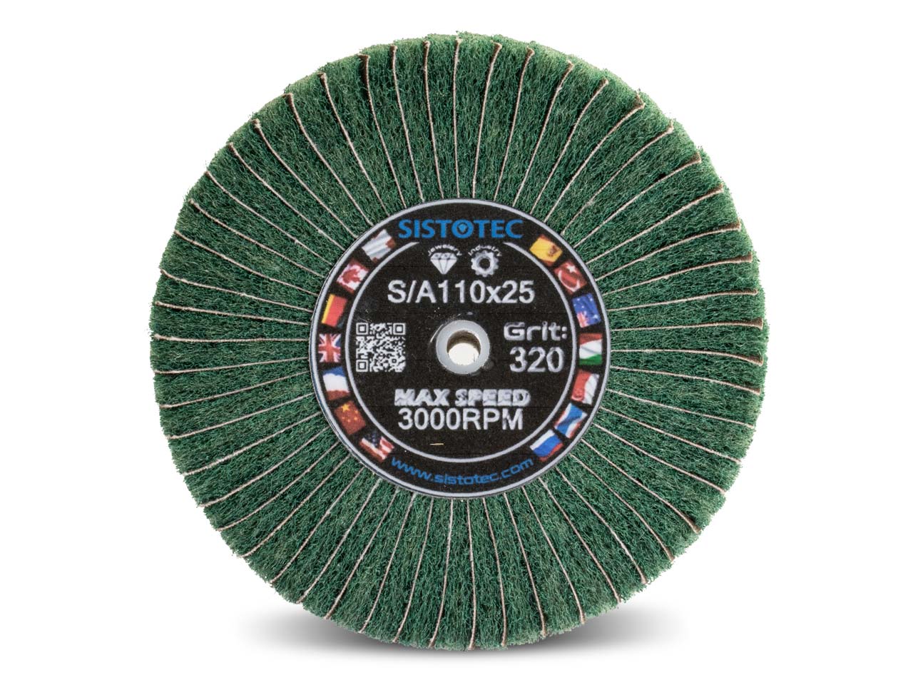 Emery Flap Wheel 320 Grit, 110mm - cooksongold.com