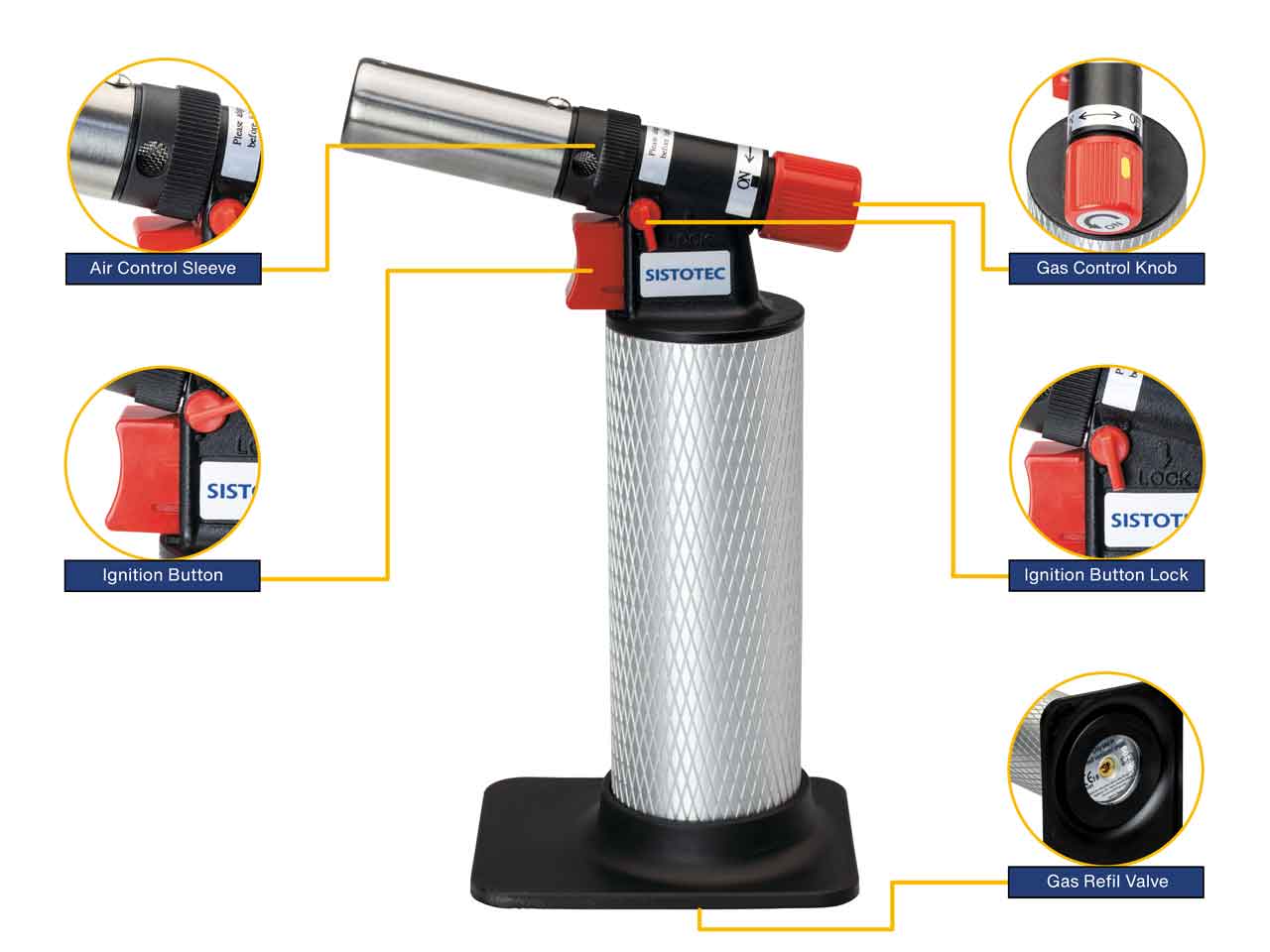 Max Flame Pro Hand Torch Butane Blow Torch Max 1,300°c - cooksongold.com