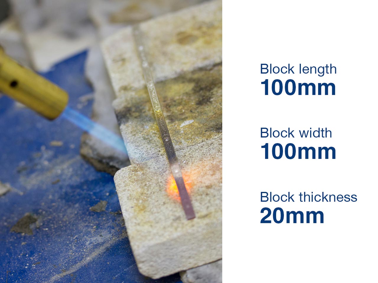 Soldering Block 100 X 100 X 20mm - cooksongold.com