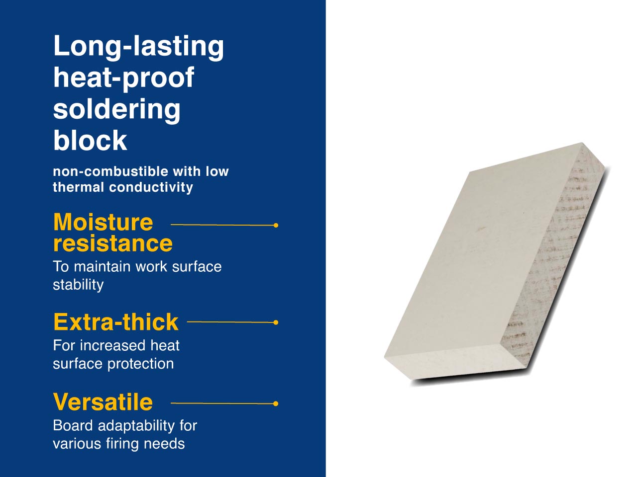 Soldering Block 150 x 100 x 25 mm Asbestos Substitute - cooksongold.com