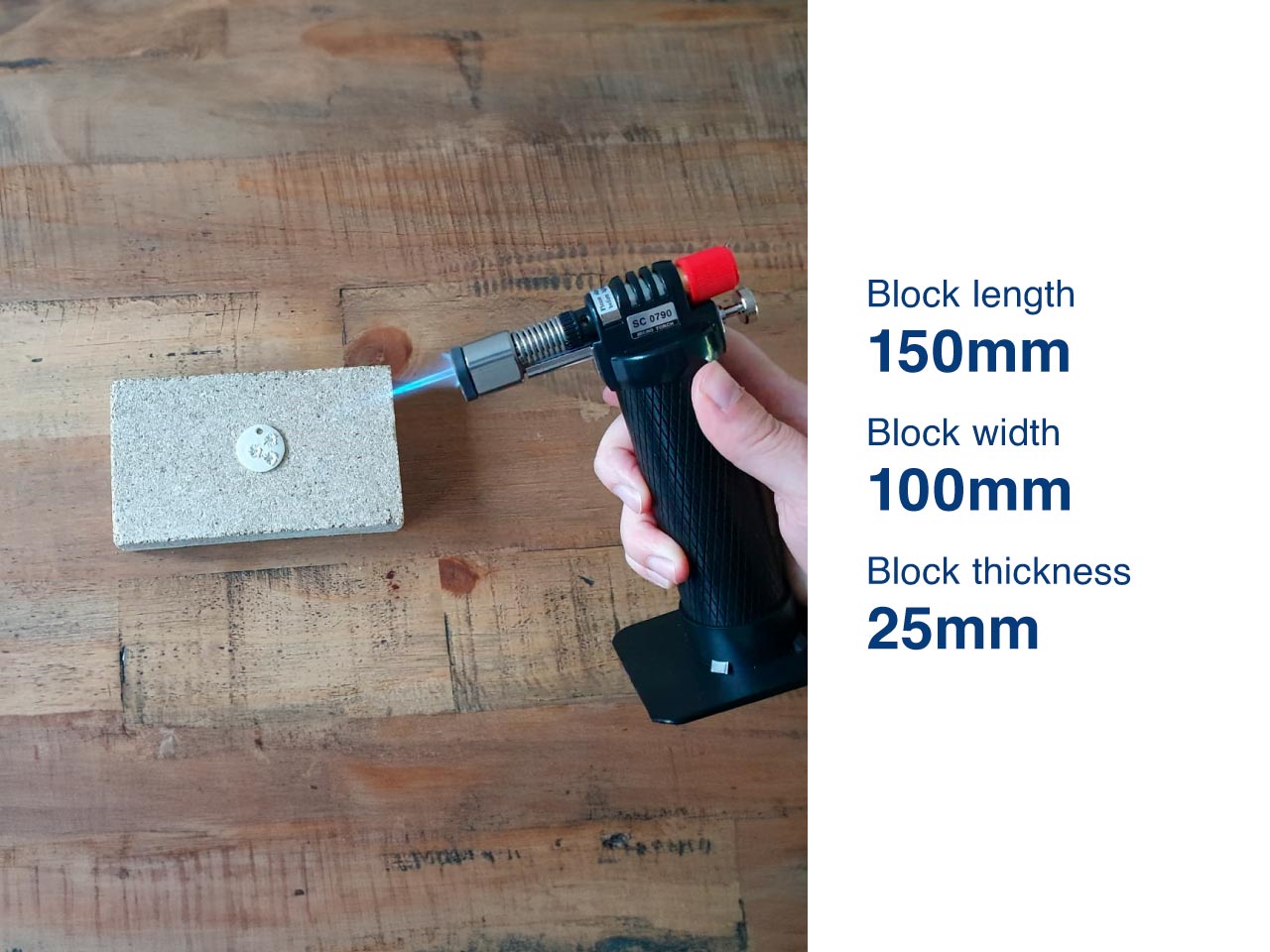 Soldering Block 150 x 100 x 25 mm Asbestos Substitute - cooksongold.com