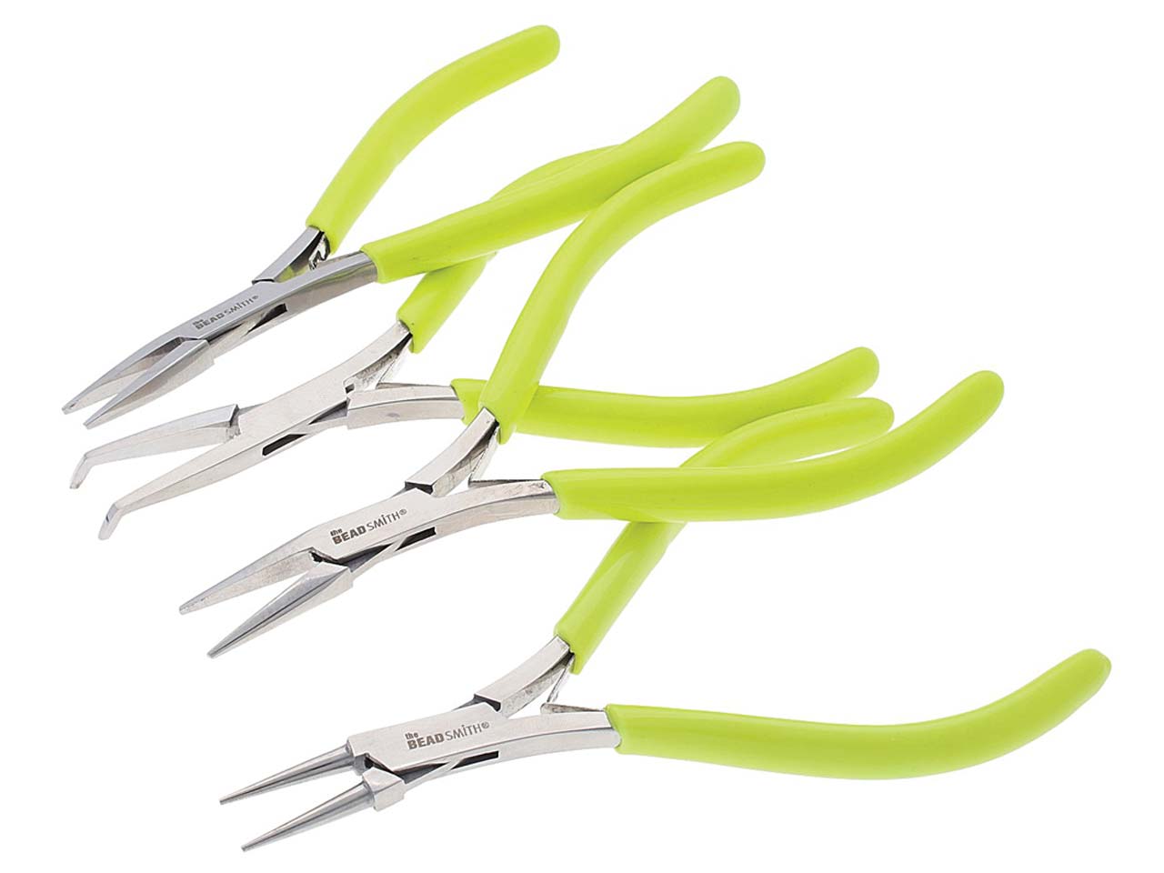 Micro-fine Pliers Set Of 4, With Spring Chain, Round, Flat, Bent, Chain ...