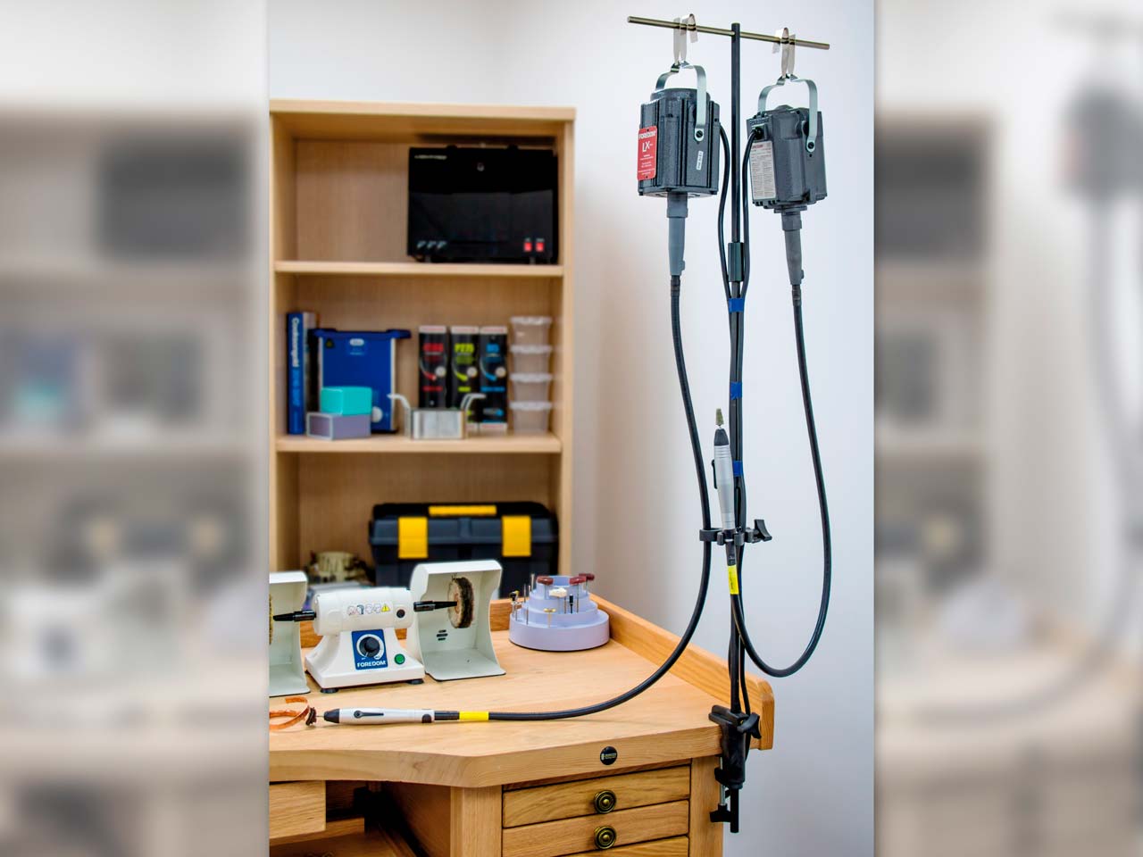 Foredom Double Hanging Motor Stand With Mounting Clamp - cooksongold.com