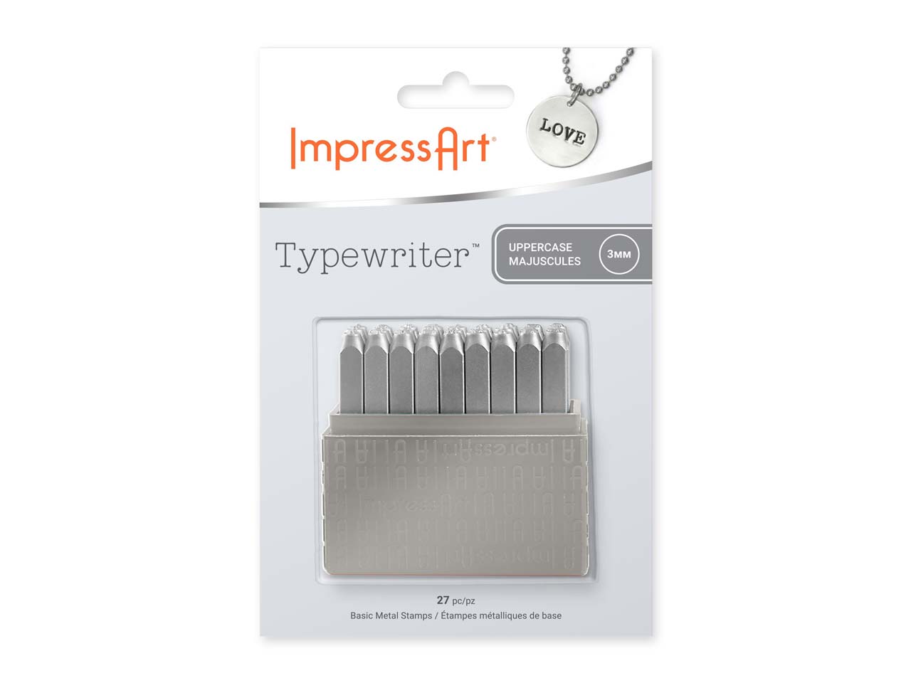 ImpressArt Typewriter Basic Letter Stamp Set Uppercase 3mm ...
