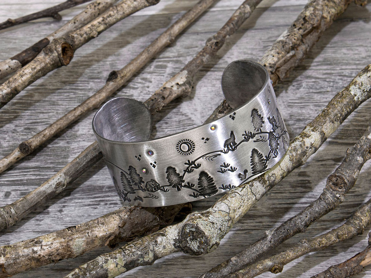 ImpressArt Signature Log Cabin Design Stamp 6mm - cooksongold.com