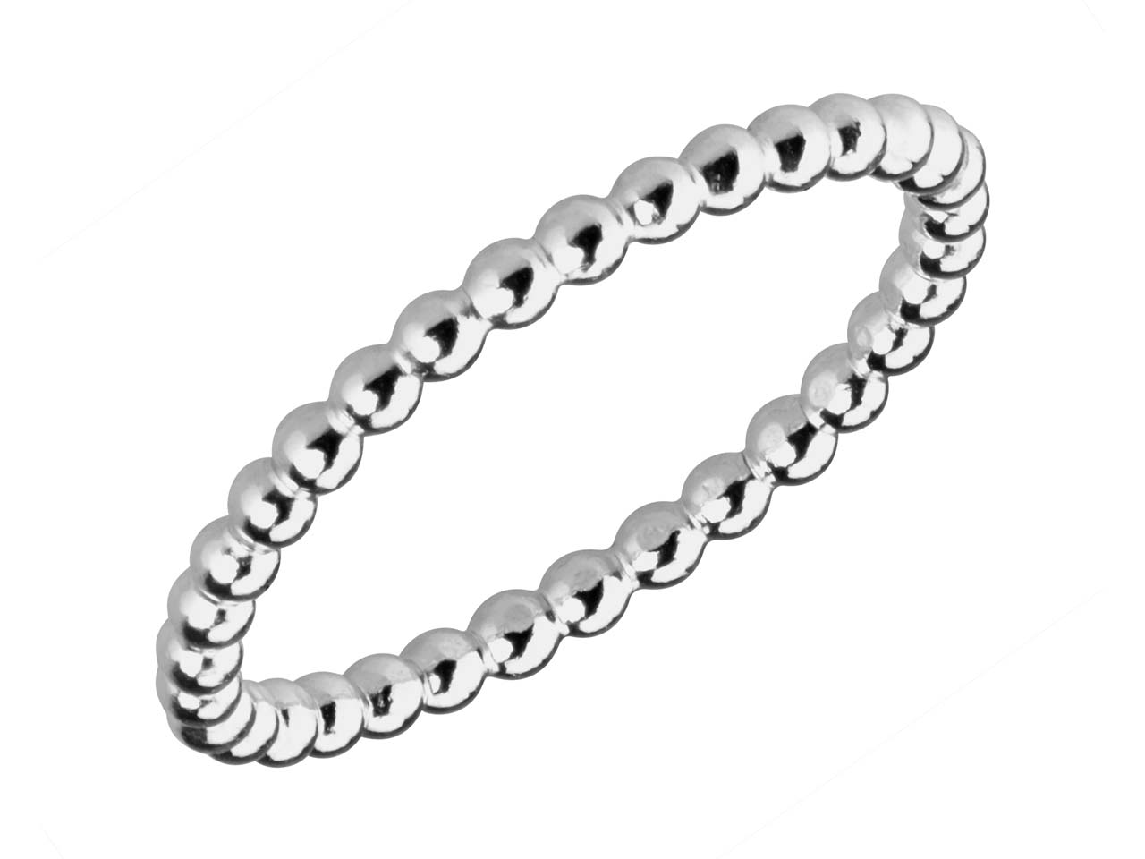 Sterling Silver Beaded Ring 2mm Size K - cooksongold.com