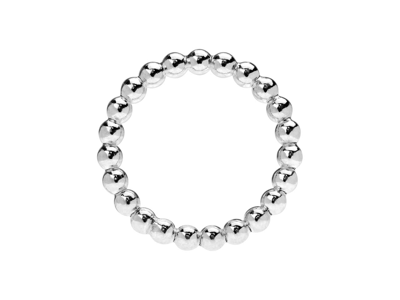 Sterling Silver Beaded Ring 3mm Size O - cooksongold.com
