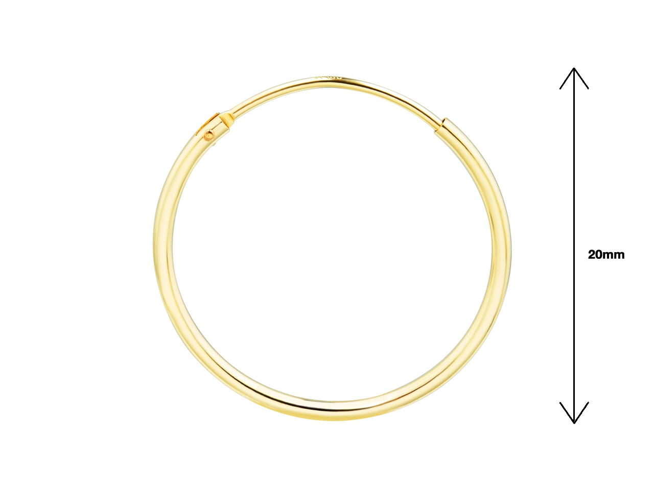 14ct Yellow Gold Filled 20mm Creole Sleeper Hoops Pack of 2 ...