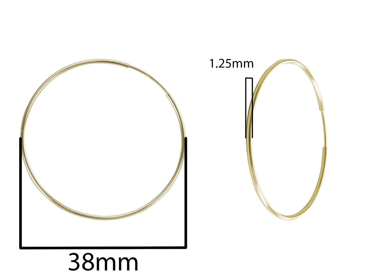 Gold Filled Endless Hoops 38mm Pack of 2 - cooksongold.com