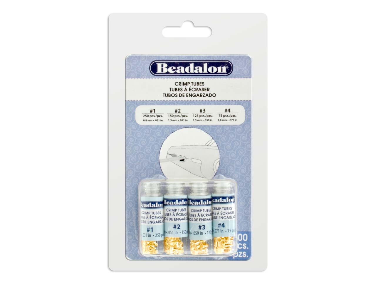 Base Metal Crimp Bead Variety Set 1-4 Gold Plated Beadalon ...