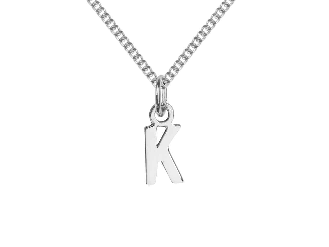 Sterling Silver Letter K Initial Charm - cooksongold.com