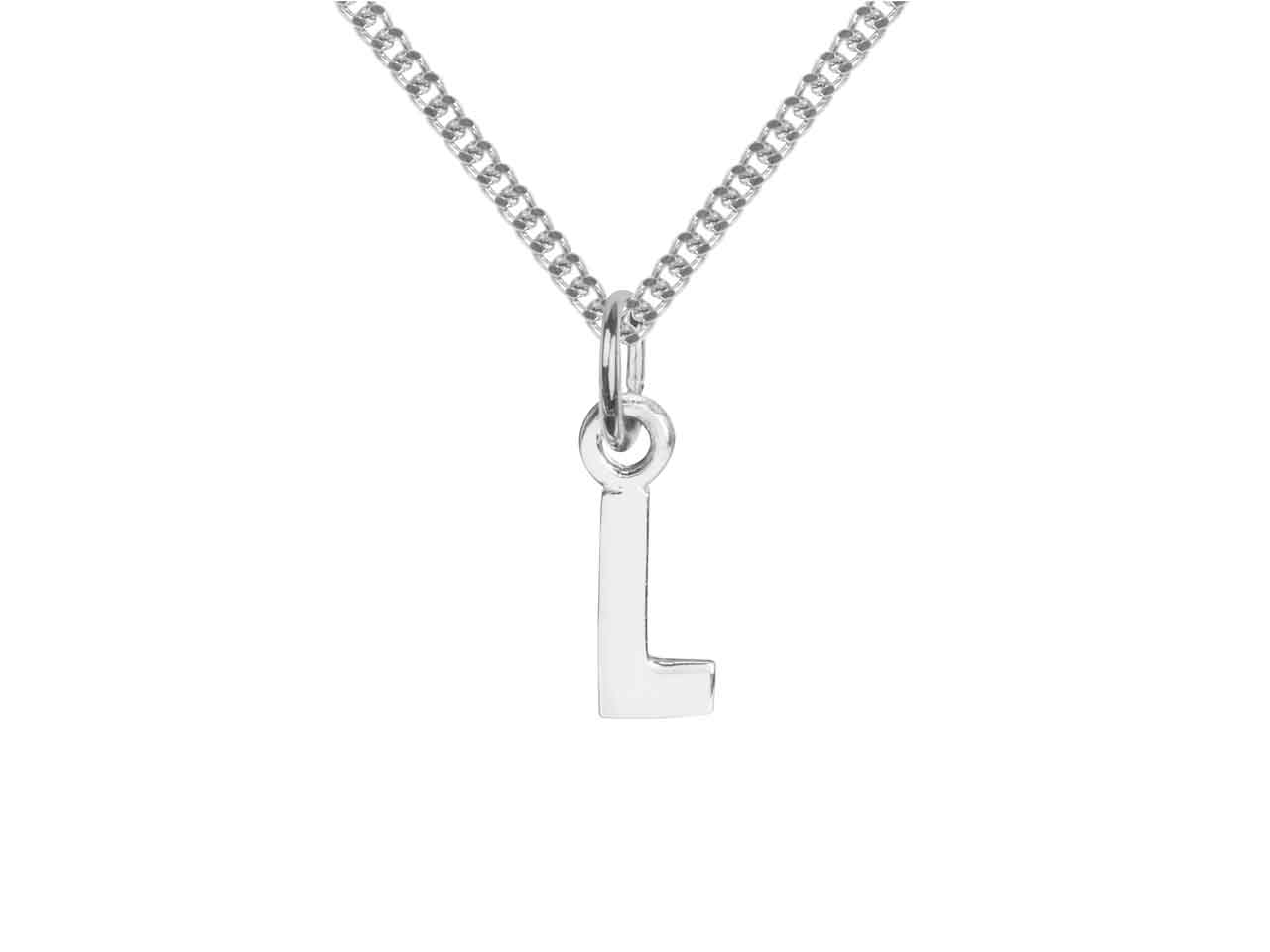 Sterling Silver Letter L Initial Charm - cooksongold.com