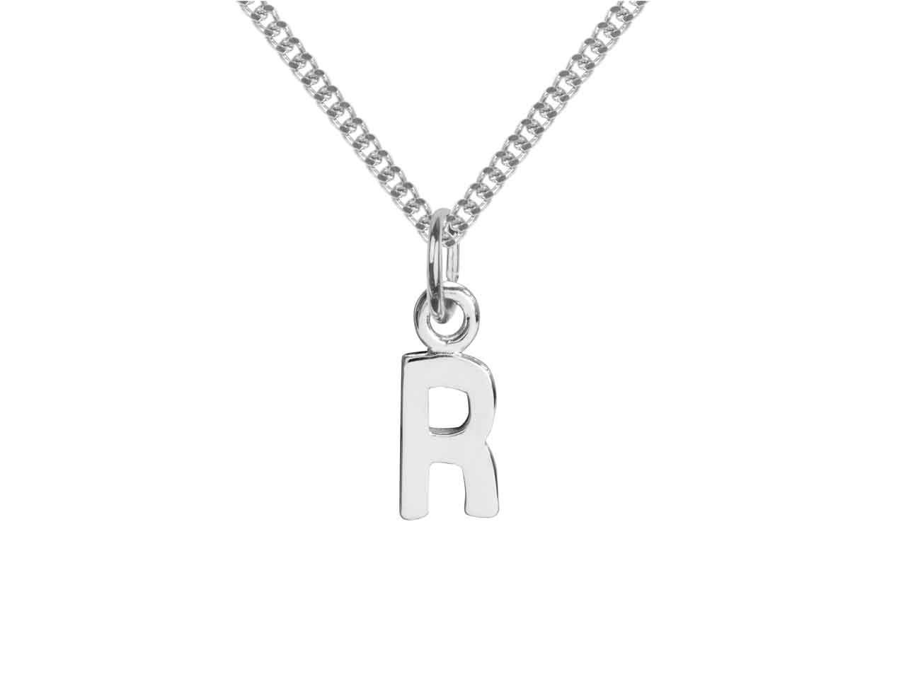 Sterling Silver Letter R Initial Charm - cooksongold.com