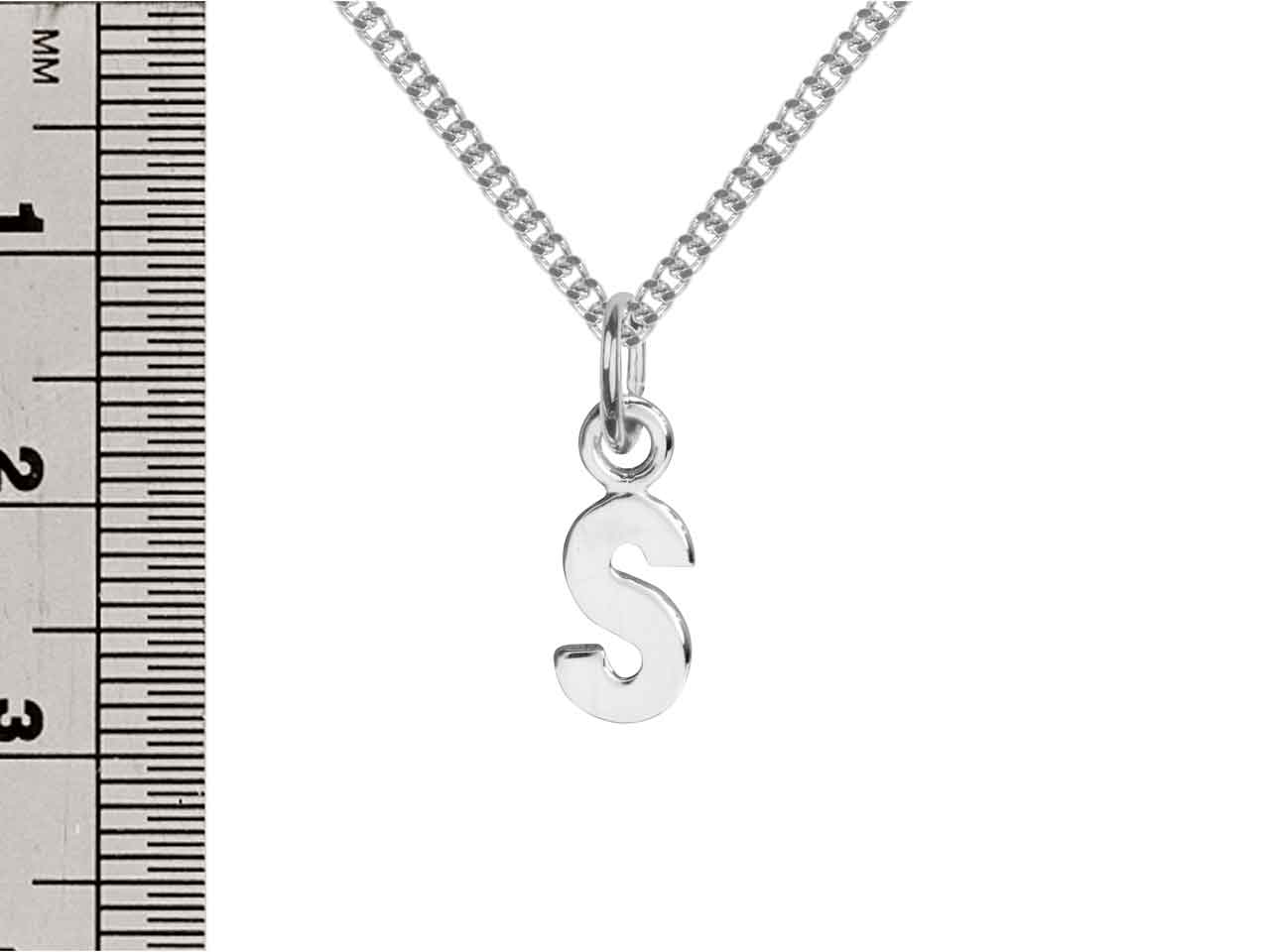 Sterling Silver Letter S Initial Charm - cooksongold.com