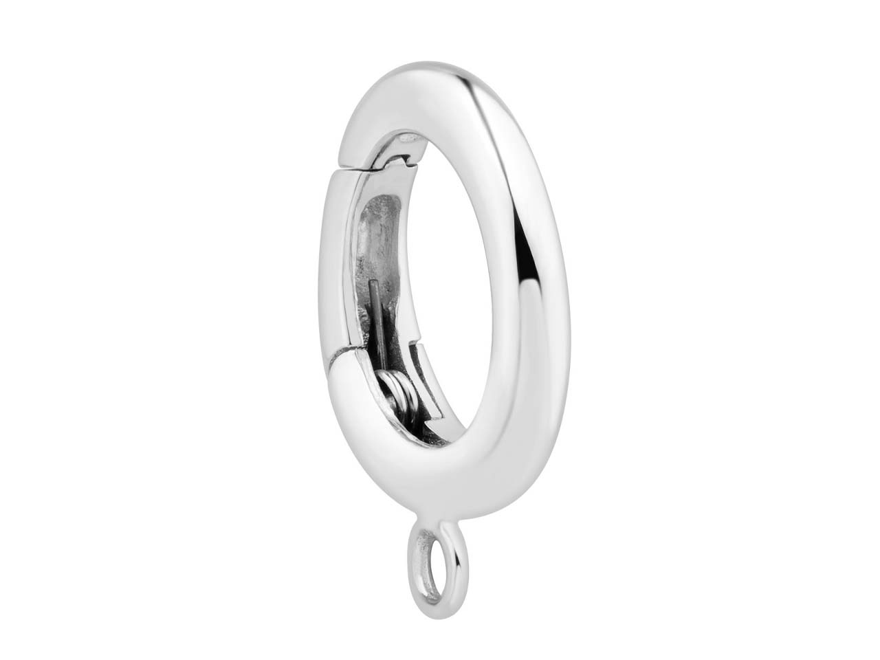 Sterling Silver Round Spring Gate Clasp With Ring 14mm, Light Weight ...