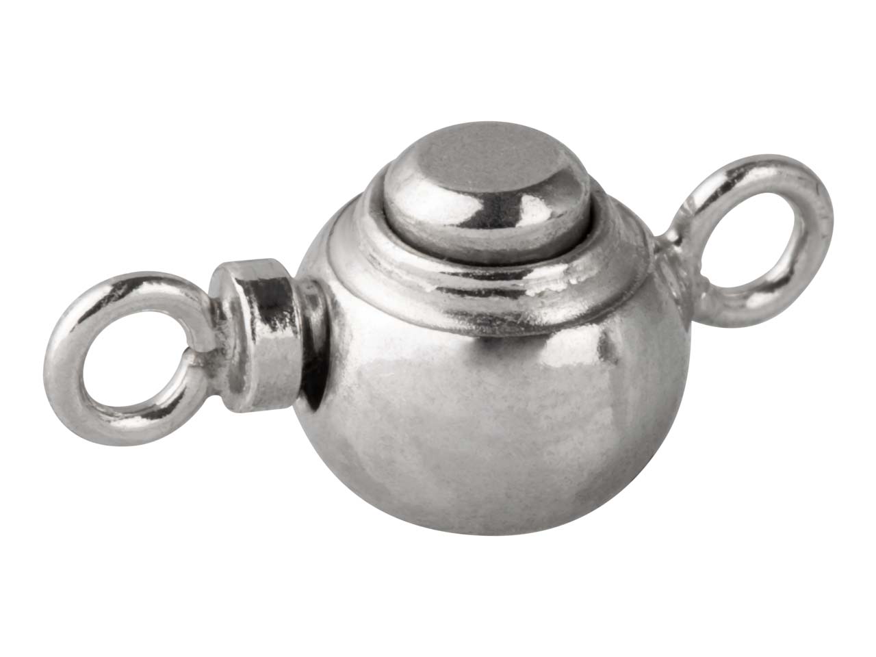 Sterling Silver Push Button Round Clasp 7mm - cooksongold.com