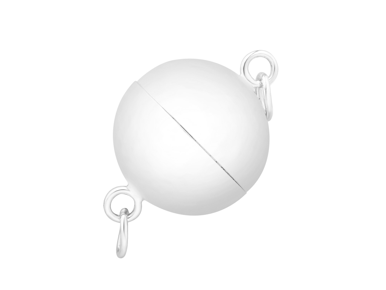 Sterling Silver 8mm Magnetic Plain Ball Clasp - cooksongold.com