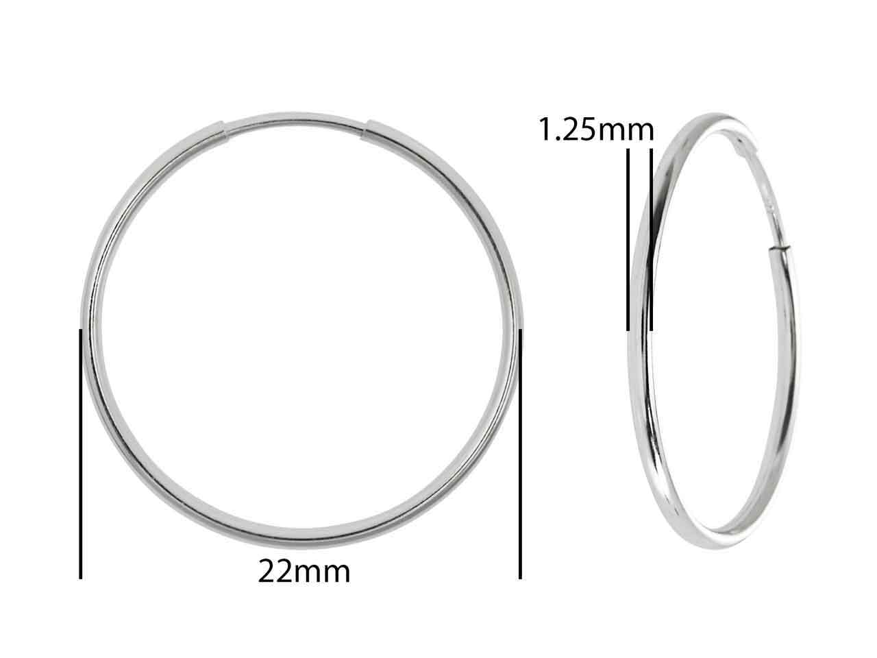 Sterling Silver Endless Hoops 22mm Pack of 2 - cooksongold.com