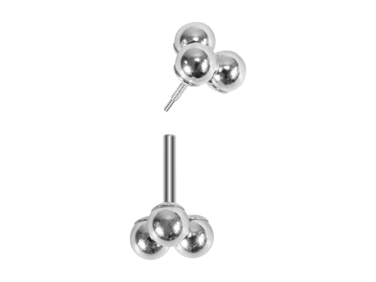 Sterling Silver Trinity Ball Labret Post 3mm | Cooksongold | Jewellery ...