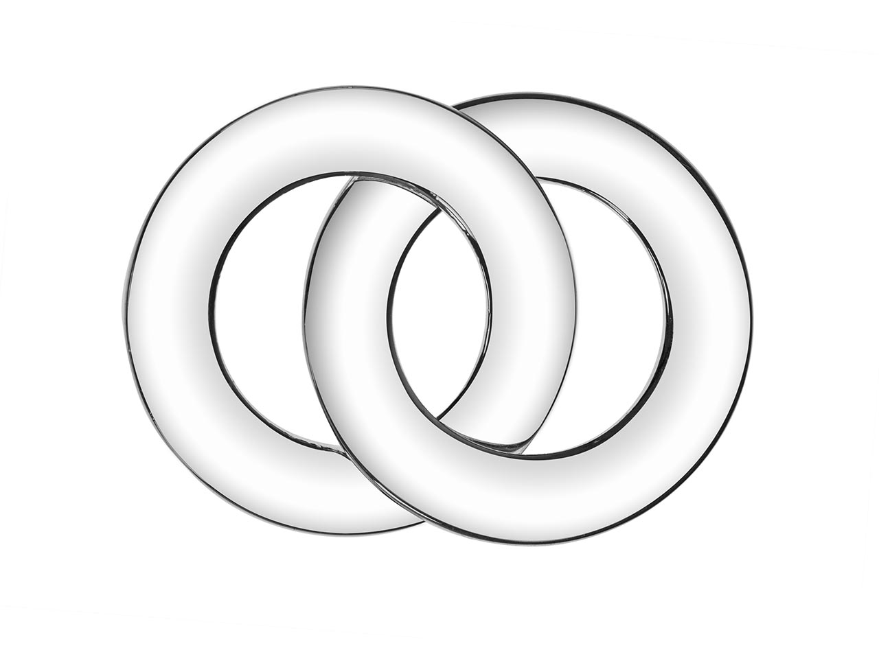 Sterling Silver 2 Interlocking Rings 20mm Stamping Blank - cooksongold.com