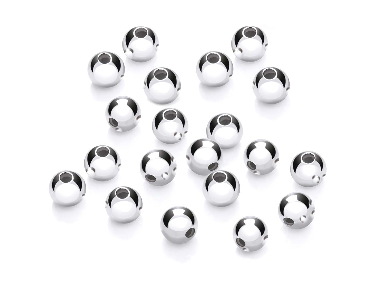 Argentium 960 Silver Beads Plain Round 3mm Pack of 20 2 Hole Bead ...