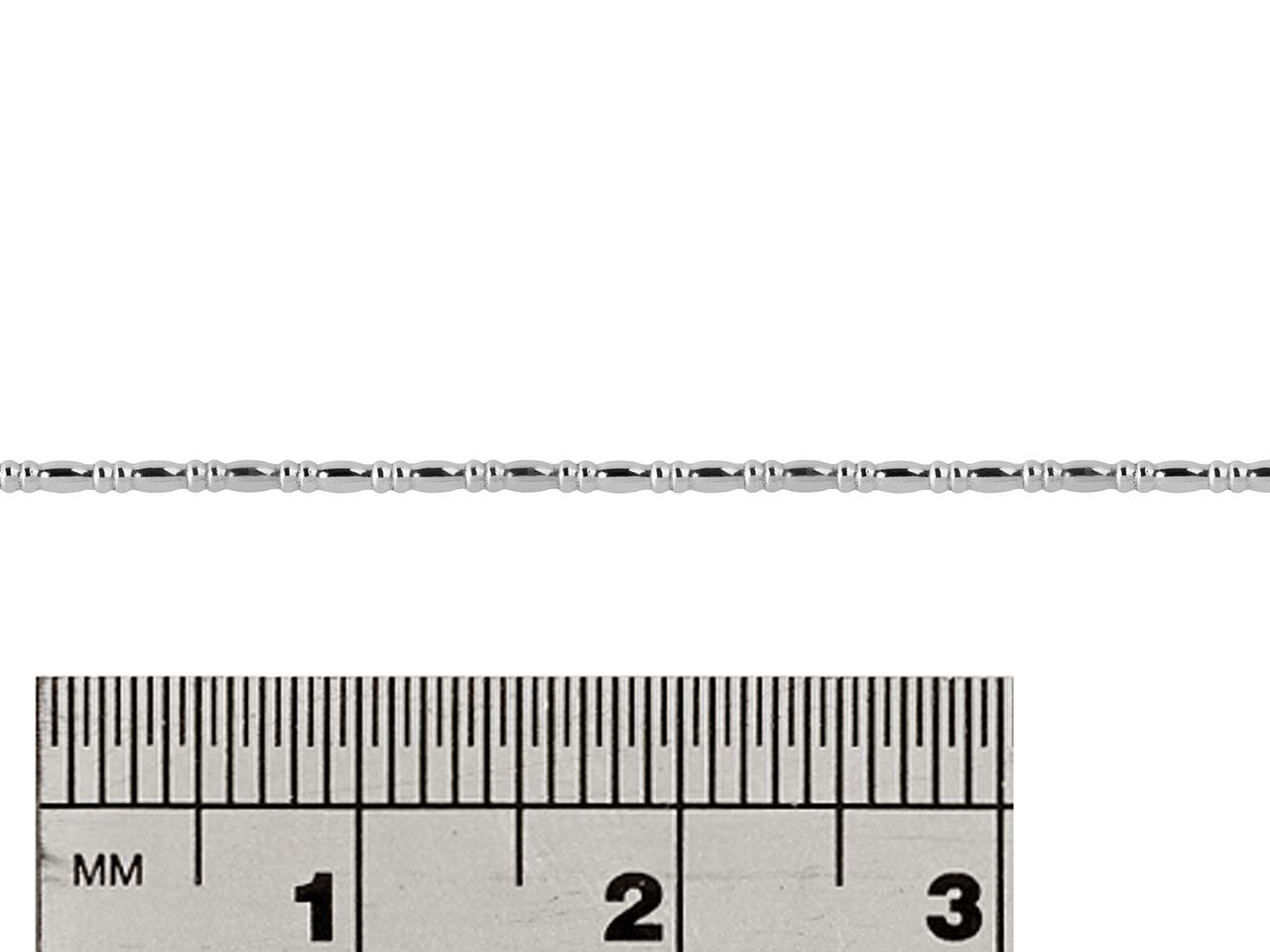 Sterling Silver Oval And Rondelle Beaded Wire 1.0mm - cooksongold.com